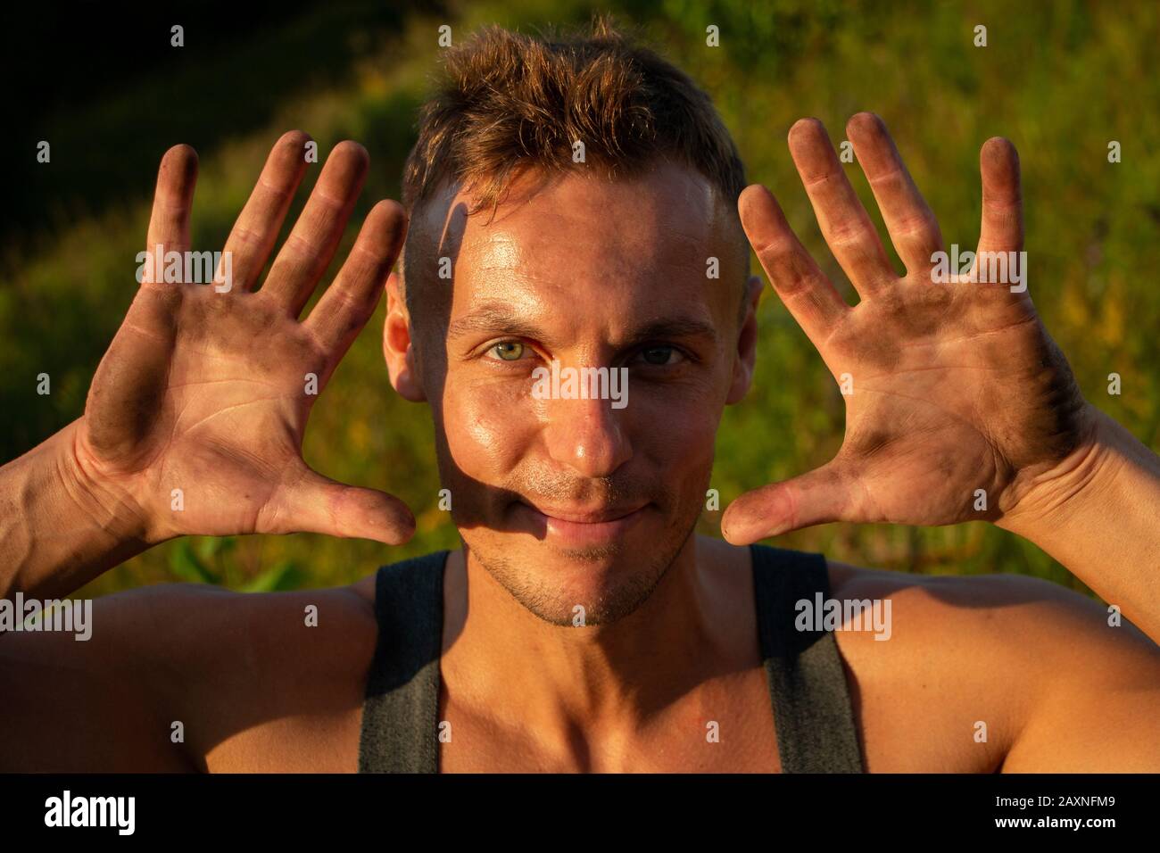 Rough man hand work dirty hi-res stock photography and images - Alamy