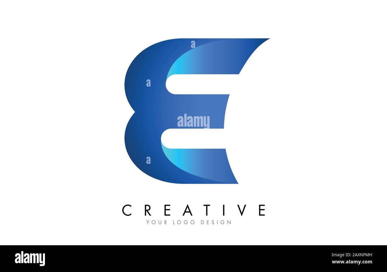 E Logo Design 3d