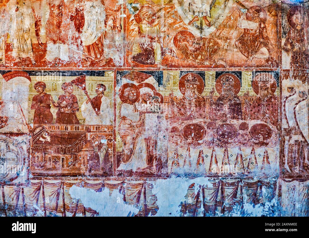 Frescoes, Hungarian Calvinist Reformed Church, former Orthodox, 13th c ...