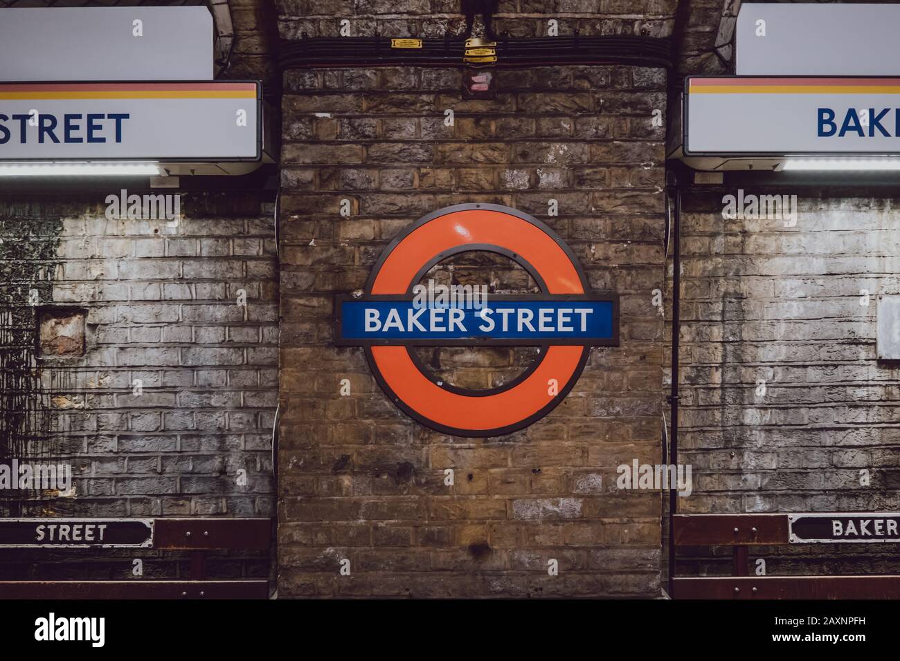 London, UK - November 26, 2019: Baker Street underground station ...