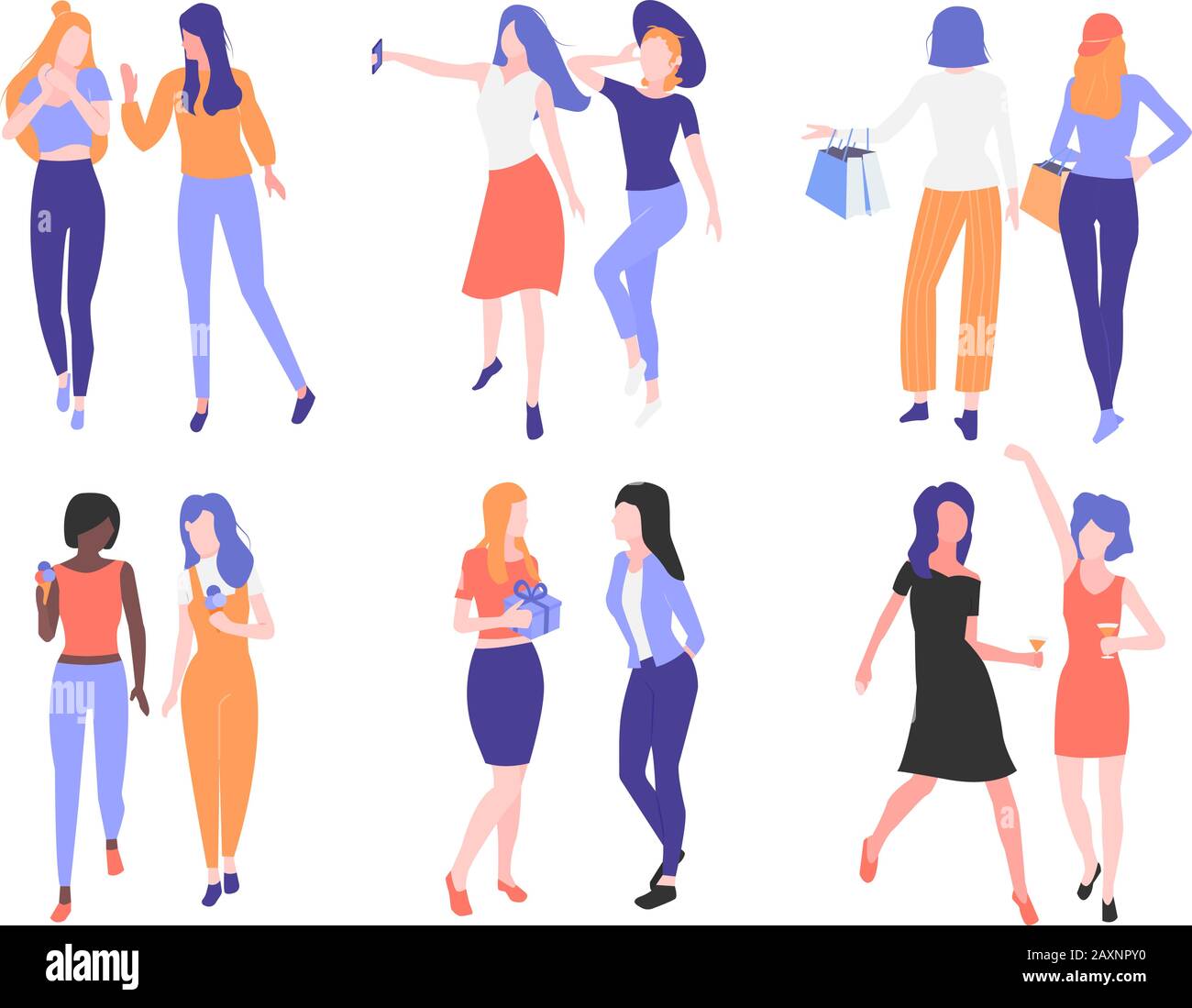 Set girls friendship Stock Vector Image & Art - Alamy