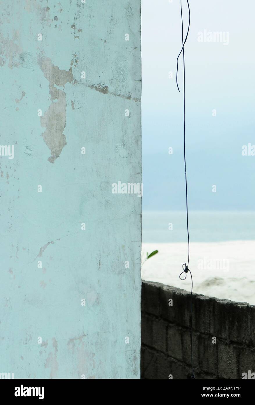 Vietnam, corner, wall, house corner, by the sea, sea, rope, beach Stock ...