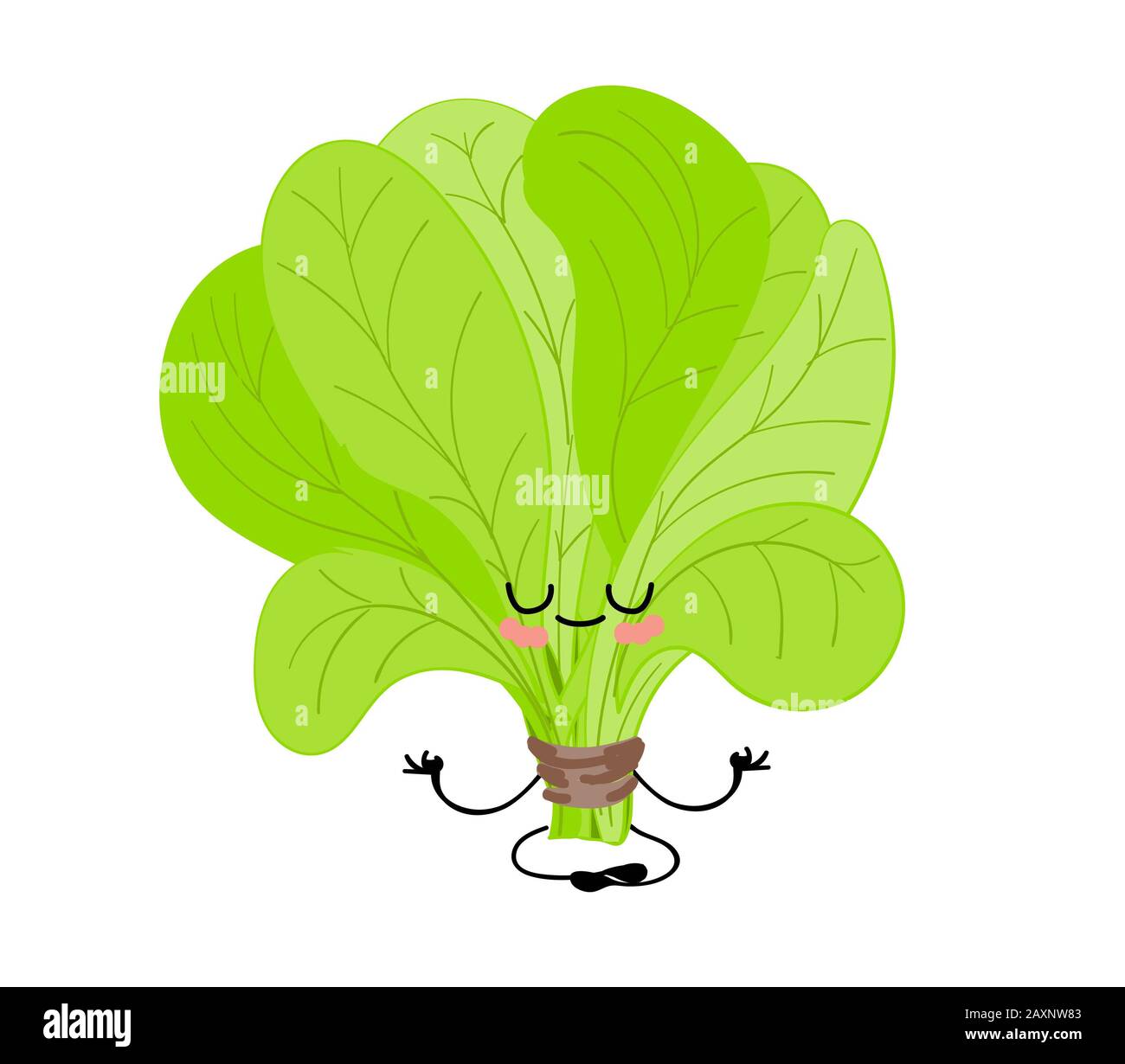 International spinach day. sorrel. Greens. Cheerful cute cartoon ...