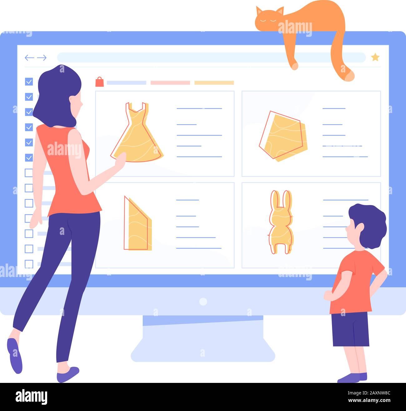 Woman baby standing in Stock Vector Images - Alamy