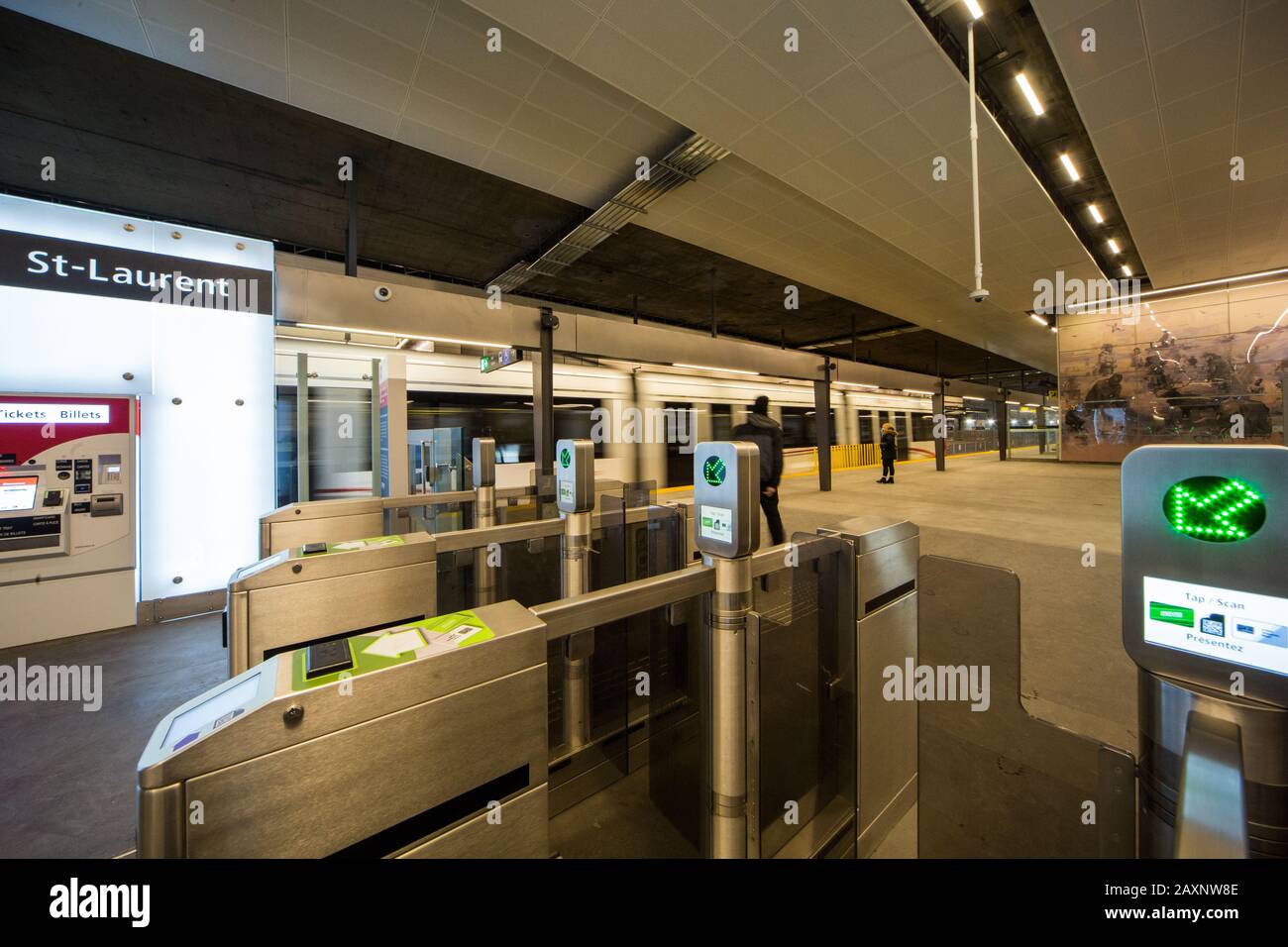 Ottawa's Light Rail stations and trains, in action, during the winter ...