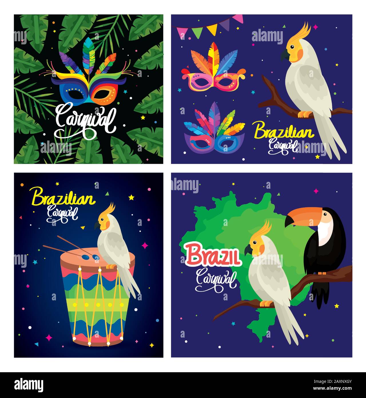 set poster of brazil with decoration Stock Vector Image & Art - Alamy
