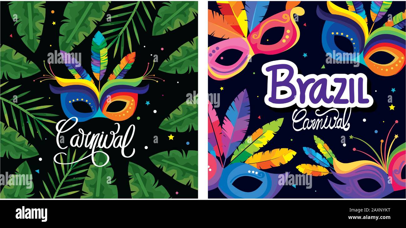 set poster of brazil with decoration Stock Vector Image & Art - Alamy