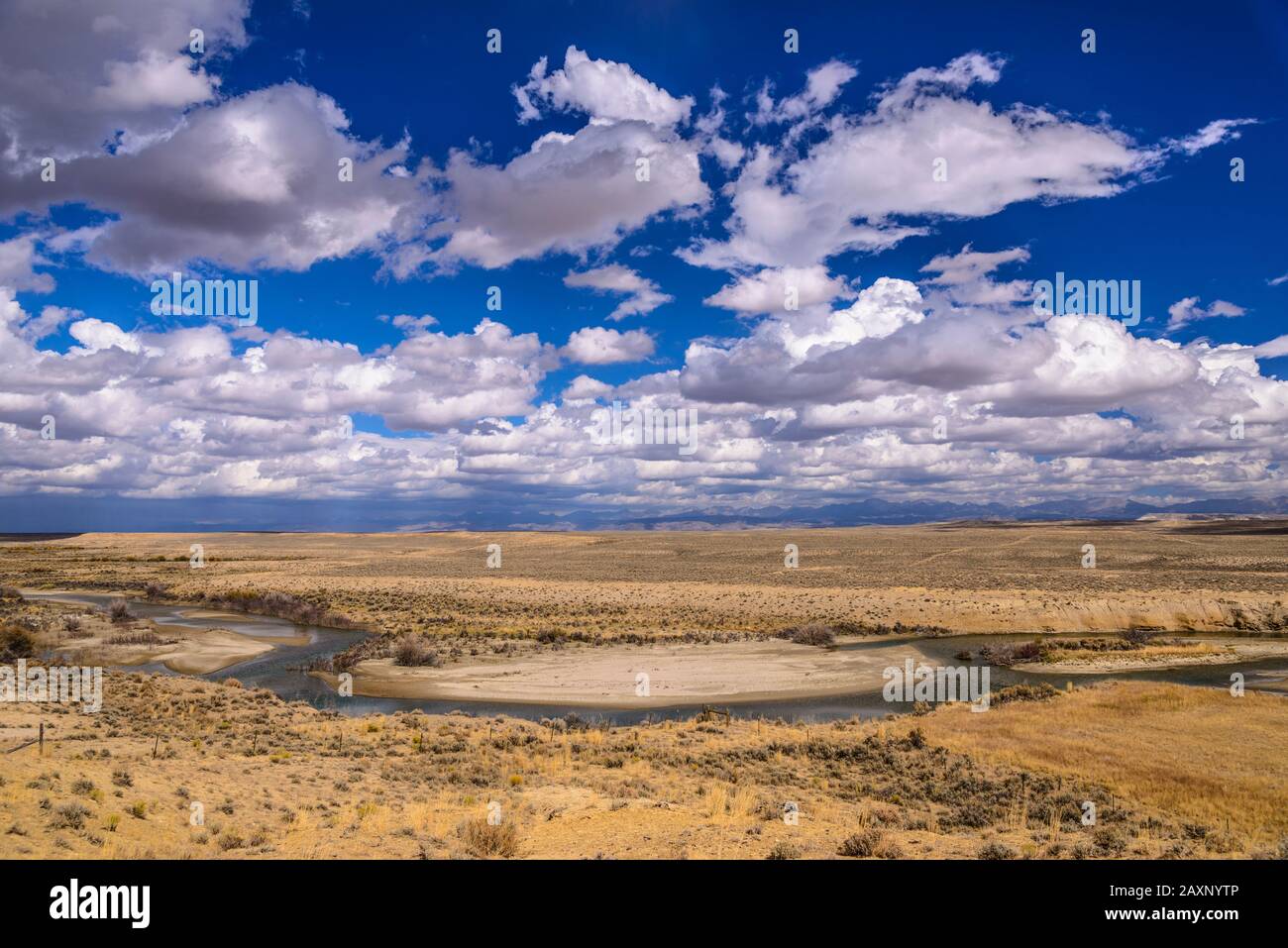 The USA, Wyoming, Sublette county, Big Sandy, Big Sandy Creek Valley in ...