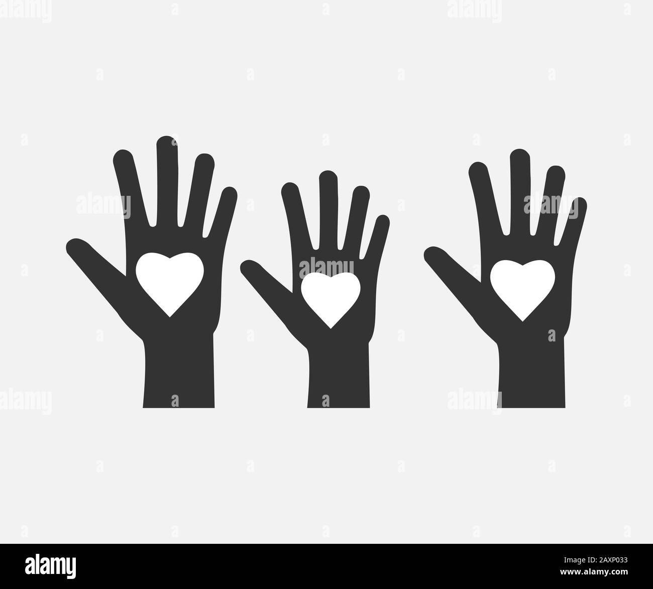 Charity, hand, volunteer icon. Vector illustration, flat design Stock ...