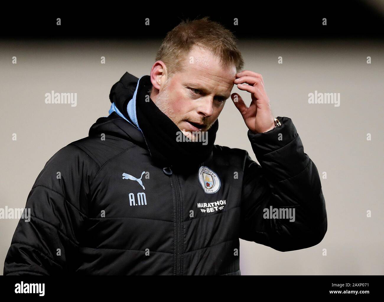 Manchester City Women interim manager Alan Mahon before the Women's ...