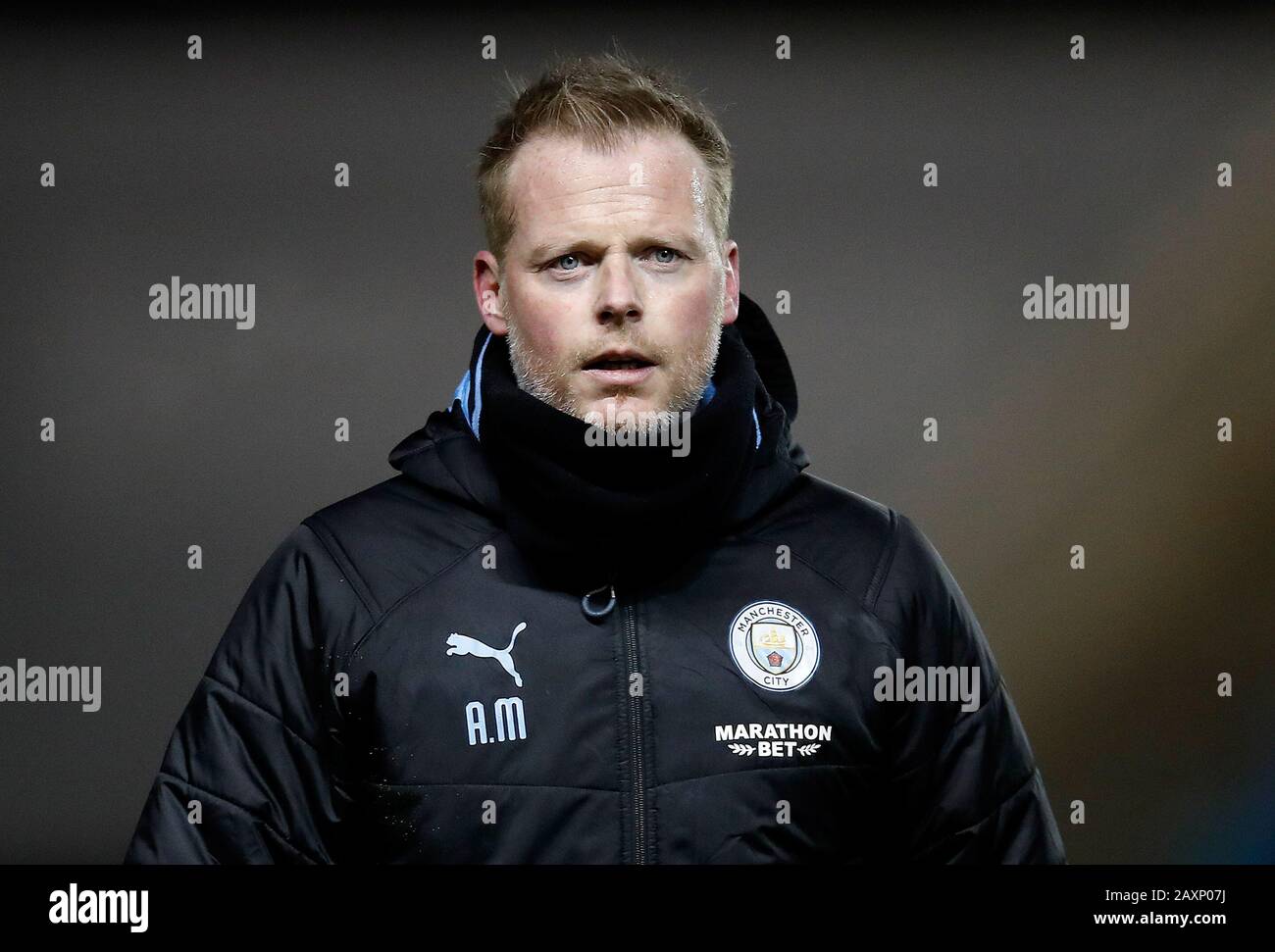 Manchester City Women interim manager Alan Mahon before the Women's ...