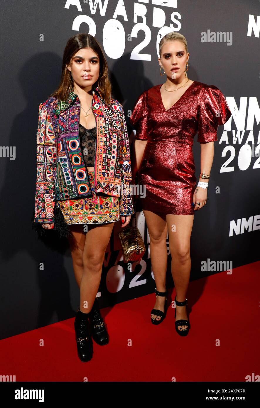 Milly Moorish (left) and Tiger Lilly Taylor arriving during the NME ...