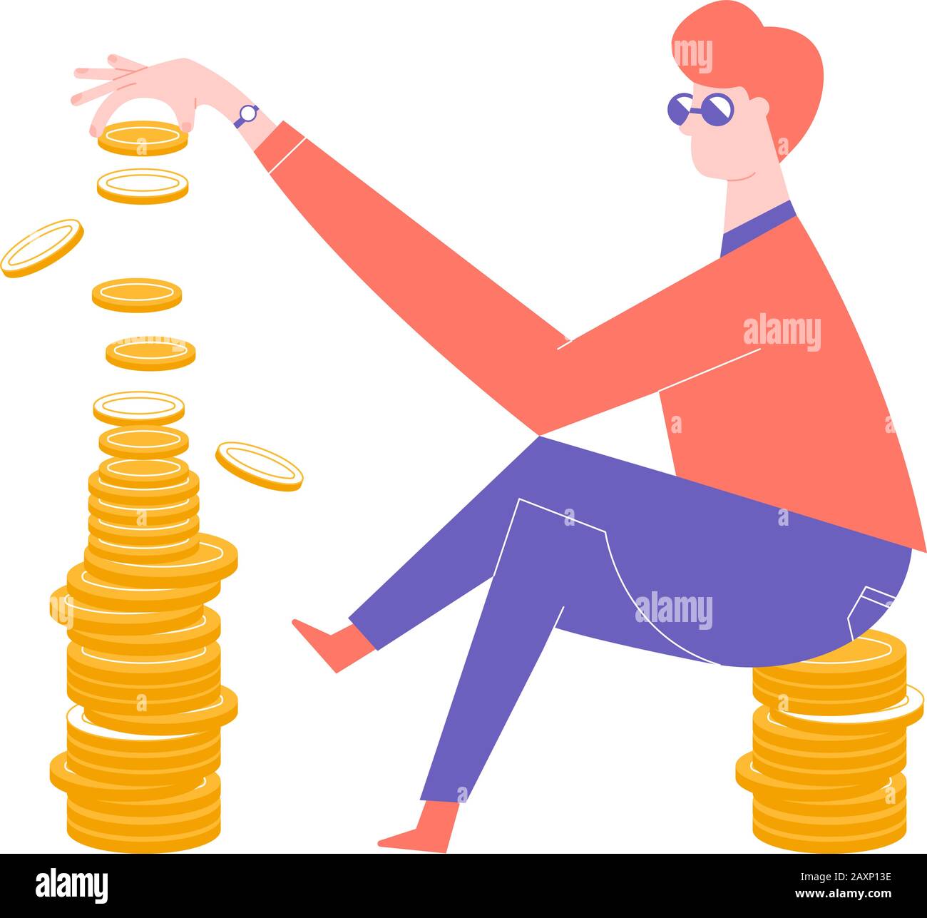 Cartoon savings value growth money profit increase hi-res stock ...