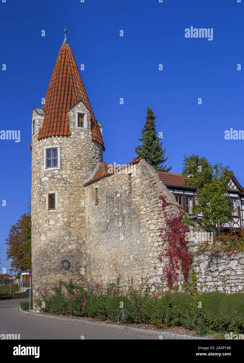 City wall and tower, Abensberg, Lower Bavaria, Germany Stock Photo - Alamy