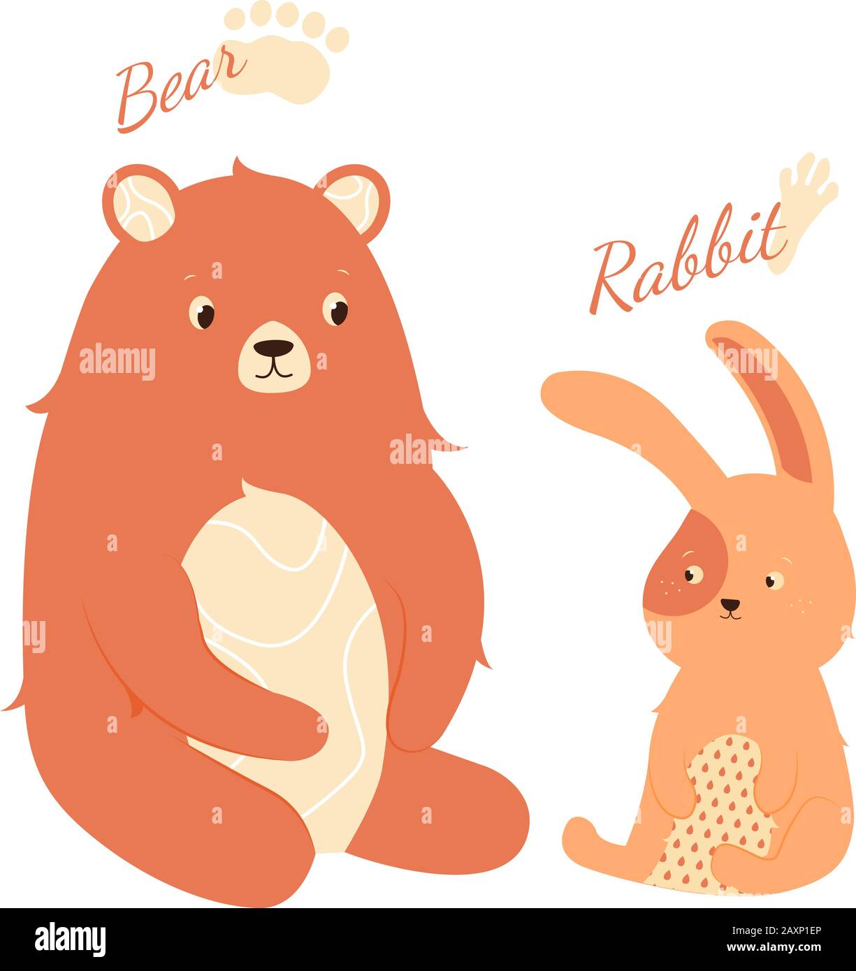 Cute hare and bear Stock Vector Image & Art - Alamy