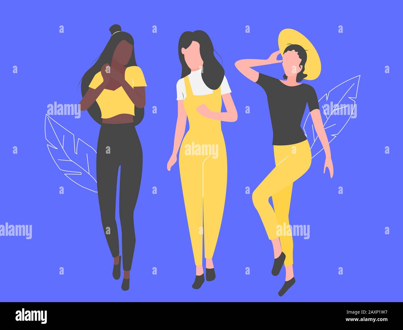 Three girls. Friends go shopping Stock Vector Image & Art - Alamy