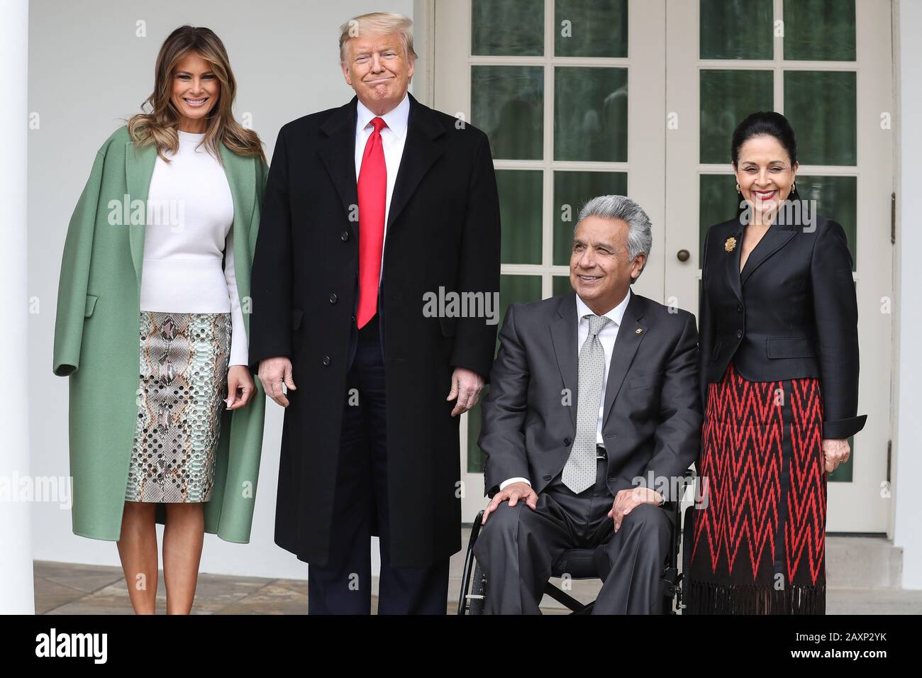 President Donald Trump and first lady Melania Trump welcome Ecuadorian ...