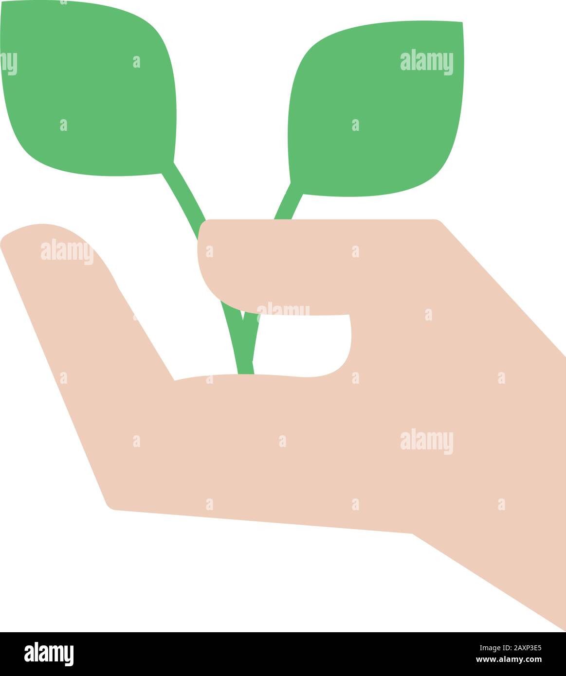 hand lifting leafs plant ecology flat style Stock Vector Image & Art ...