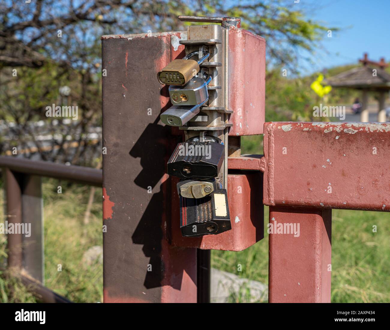 Security gate locks hi-res stock photography and images - Alamy