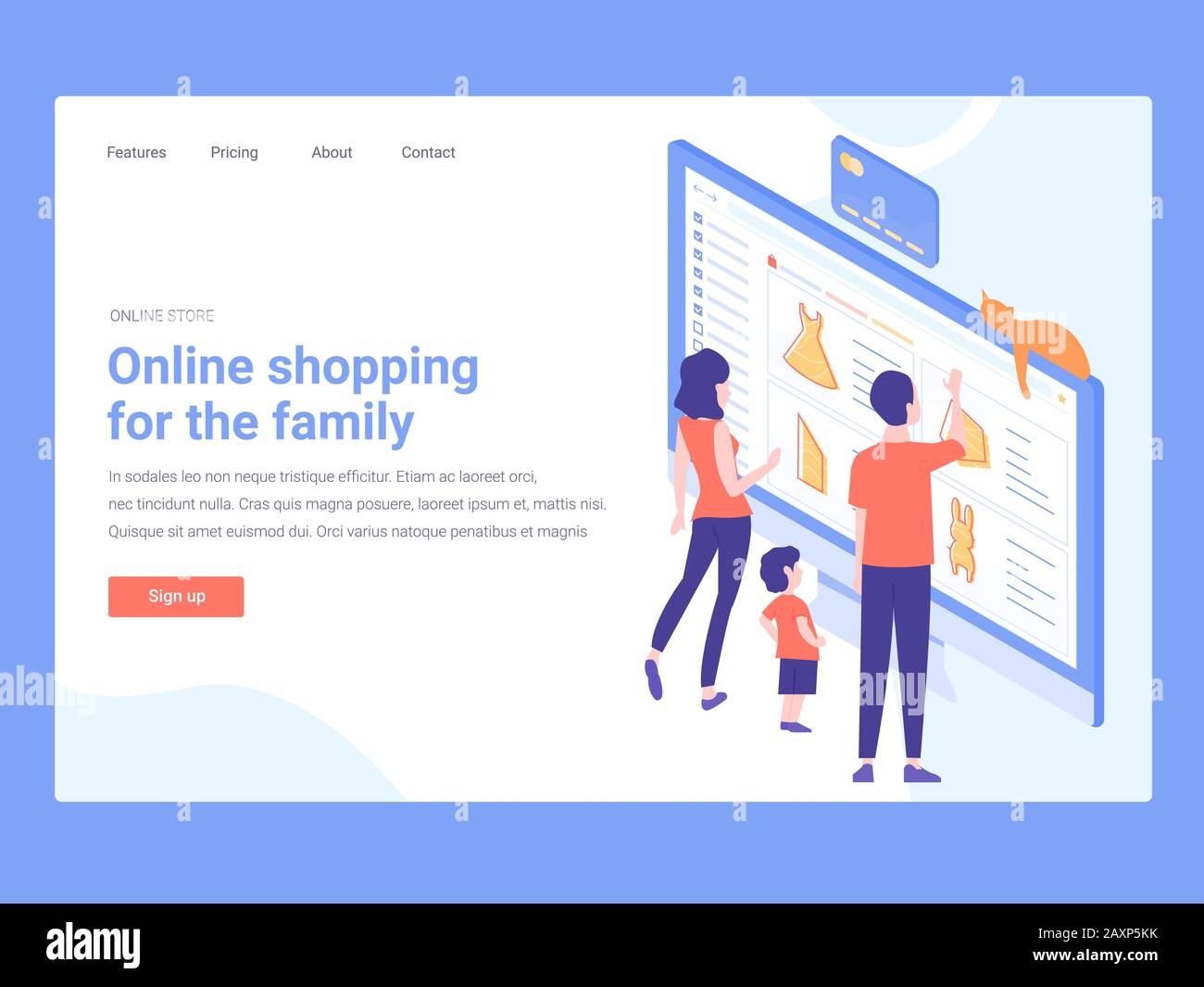 Woman online shopping credit card Stock Vector Images - Alamy