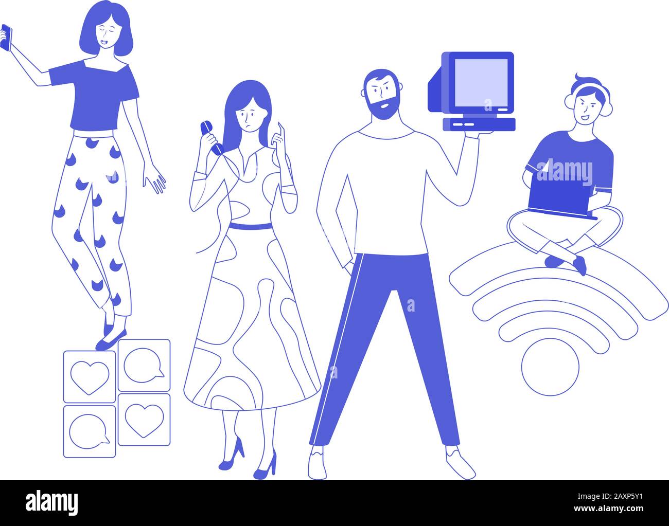 Family devices Stock Vector Images - Alamy