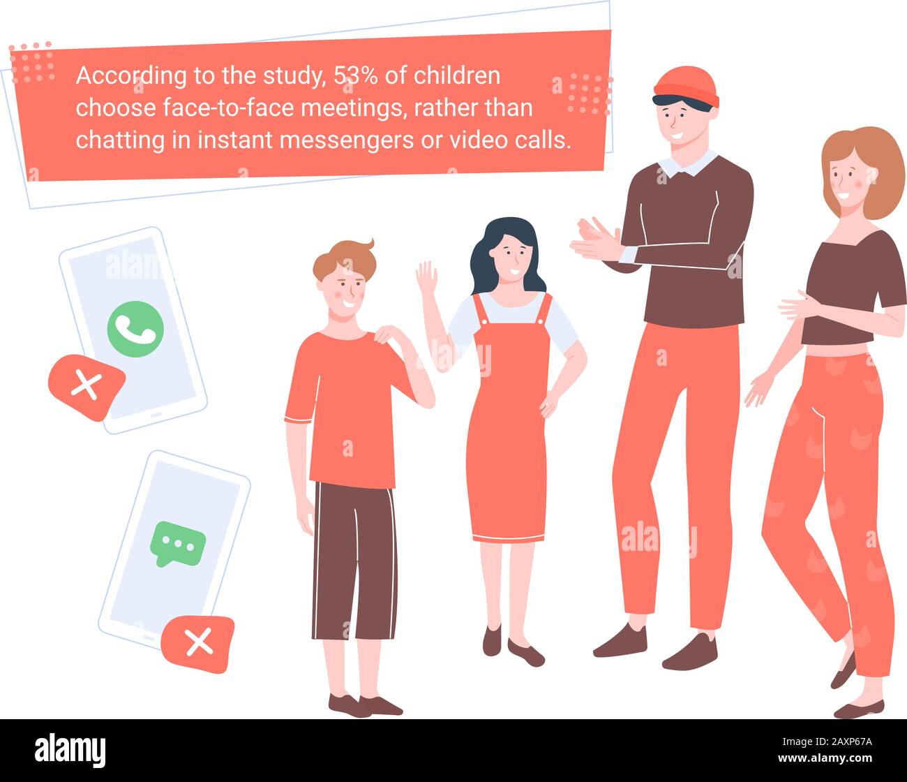 Modern teenagers choose personal communication Stock Vector Image & Art ...