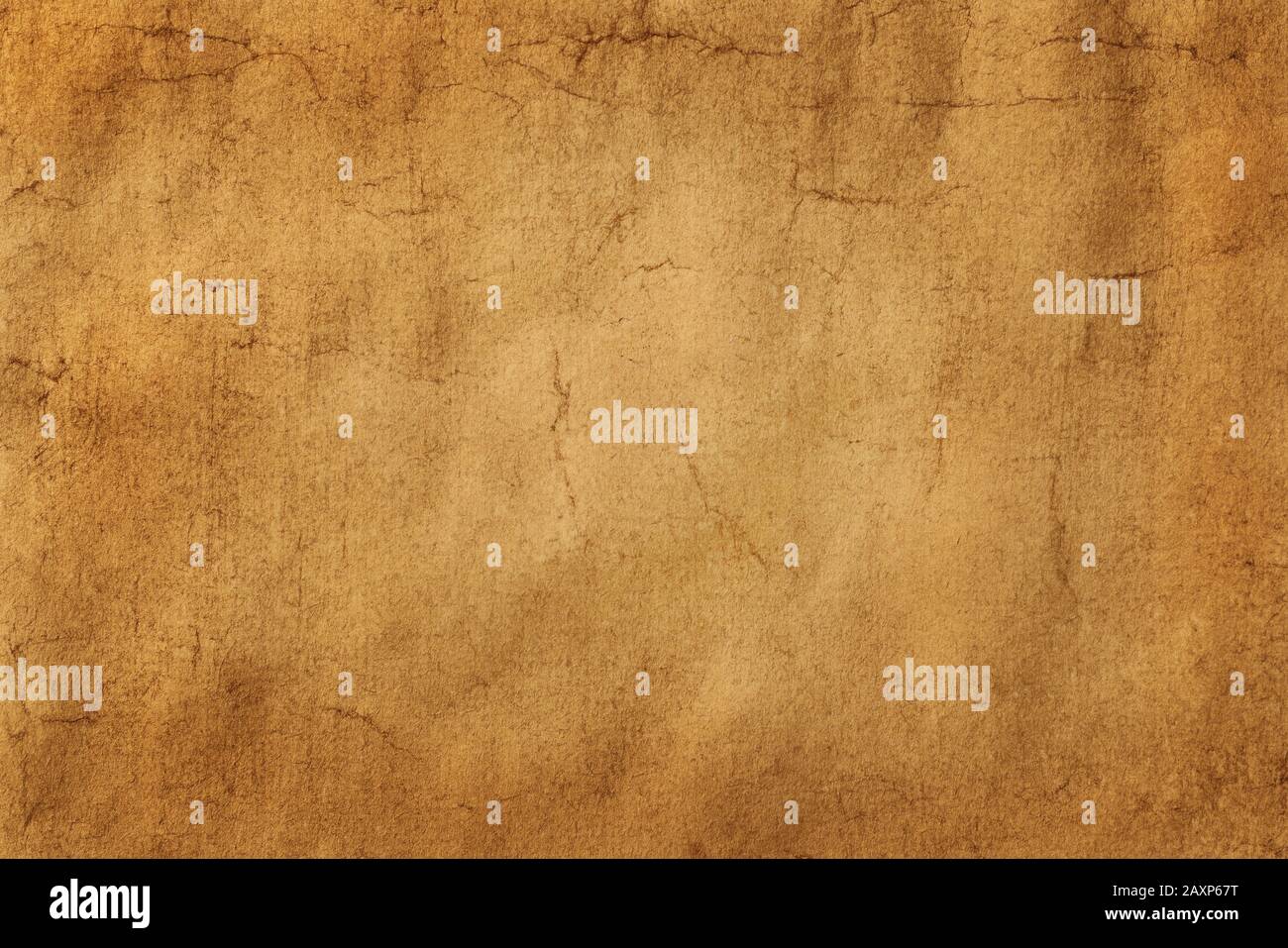 Top view of the ancient old surface of paper or parchment. Abstract ...