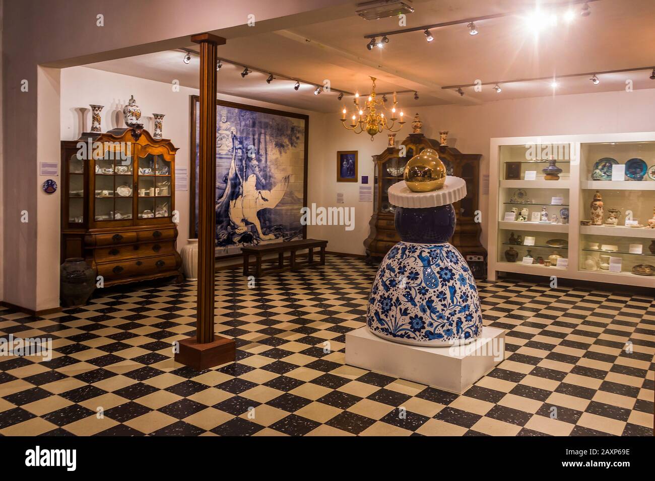 Delft, the Netherlands, Holland,January 18, 2020: Pottery masterpieces ...