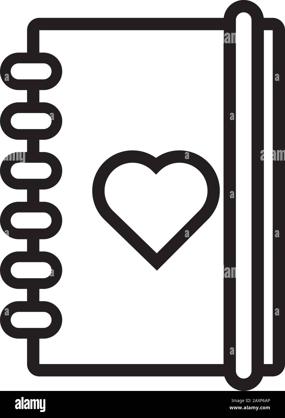happy valentines day heart in note book line style Stock Vector Image ...