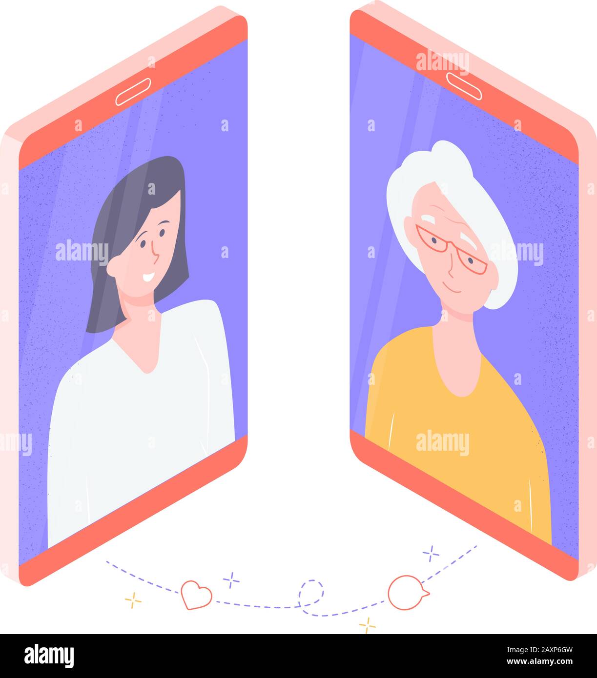 Family video call kid Stock Vector Images - Alamy