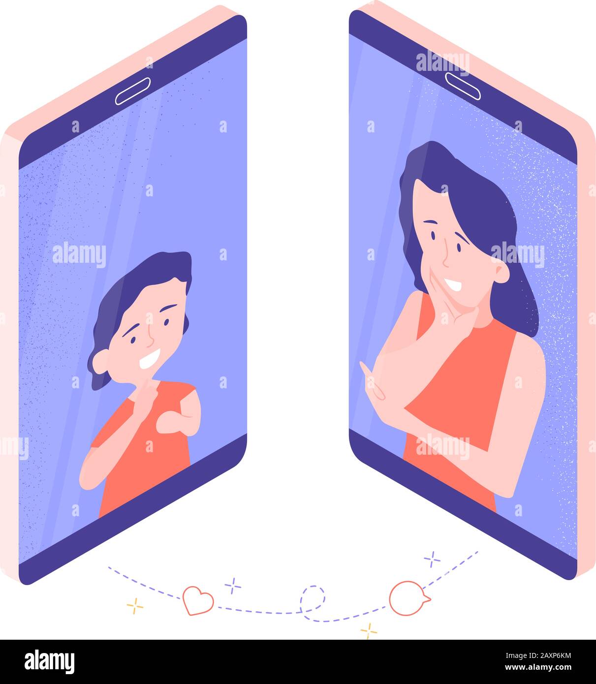 Family video call kid Cut Out Stock Images & Pictures - Alamy