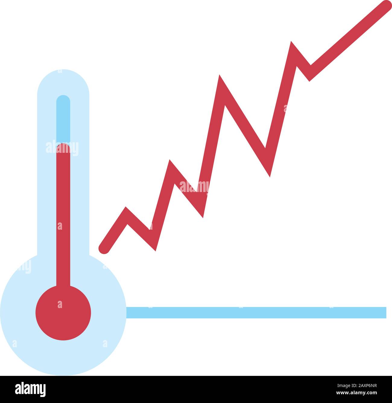 thermometer temperature with statistics graphic flat style Stock Vector ...