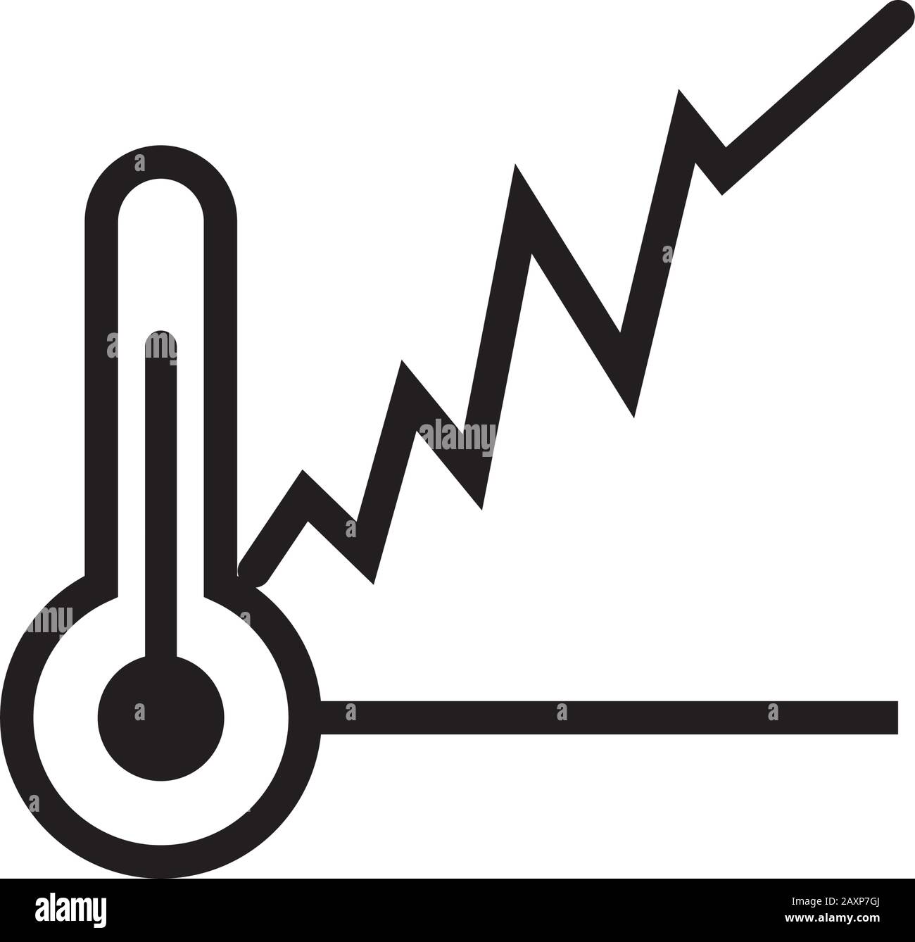 thermometer temperature with statistics graphic line style Stock Vector ...