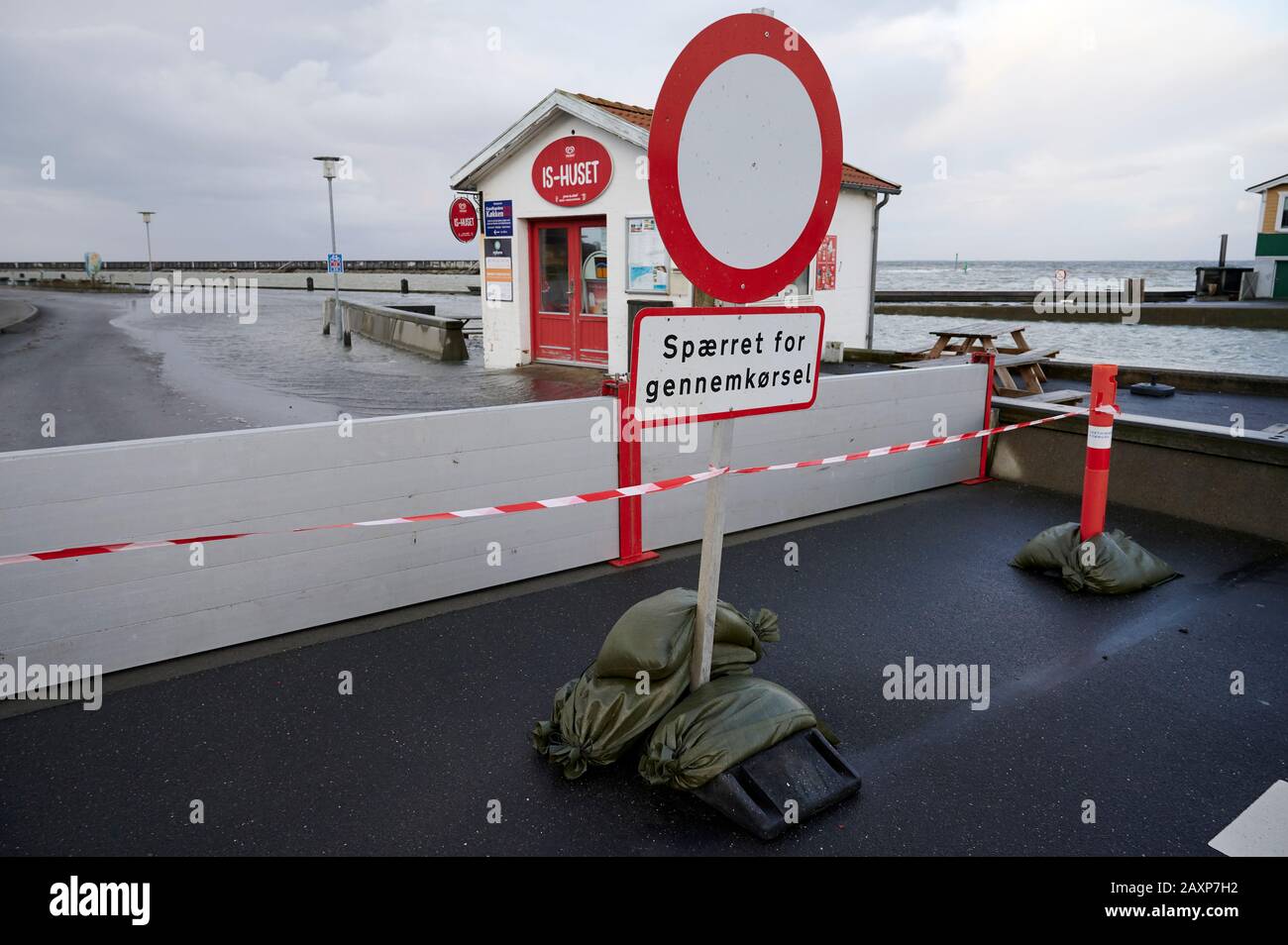 Løgstør, Denmark, 12th January 2020: The consequences of the storm ...