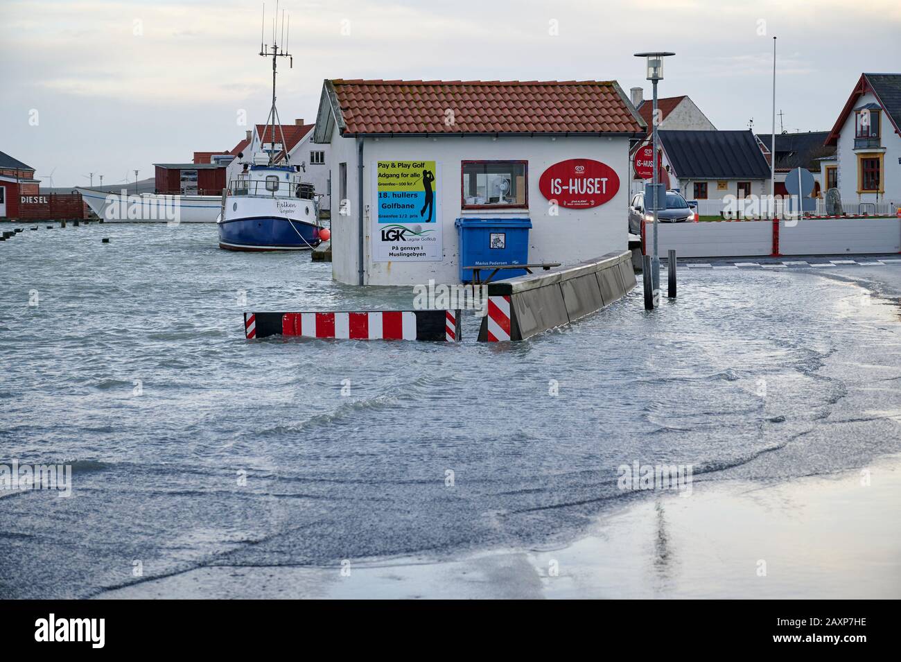 Løgstør, Denmark, 12th January 2020: The consequences of the storm ...