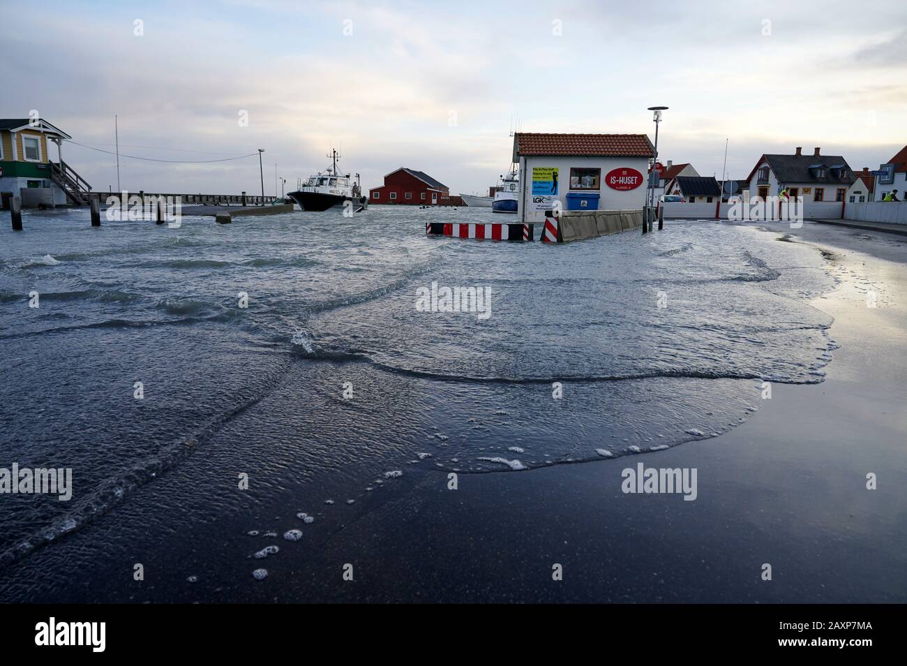 Løgstør, Denmark, 12th January 2020: The consequences of the storm ...