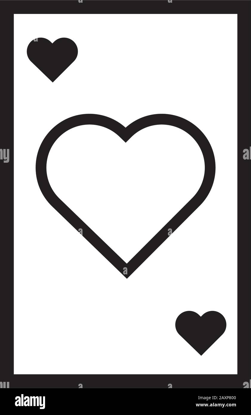 happy valentines day poker card with heart line style Stock Vector ...