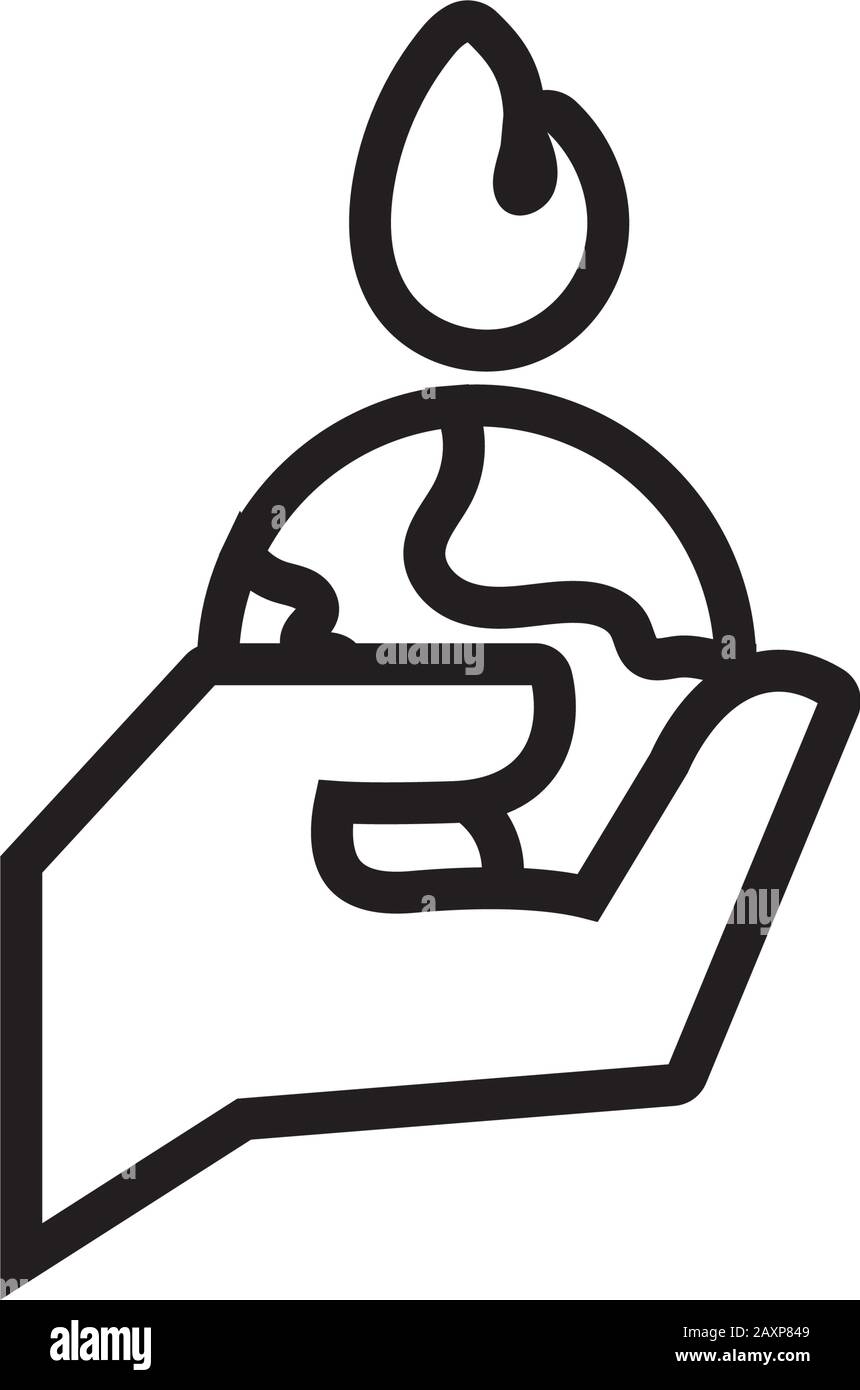 Burning earth hand Cut Out Stock Images & Pictures - Alamy