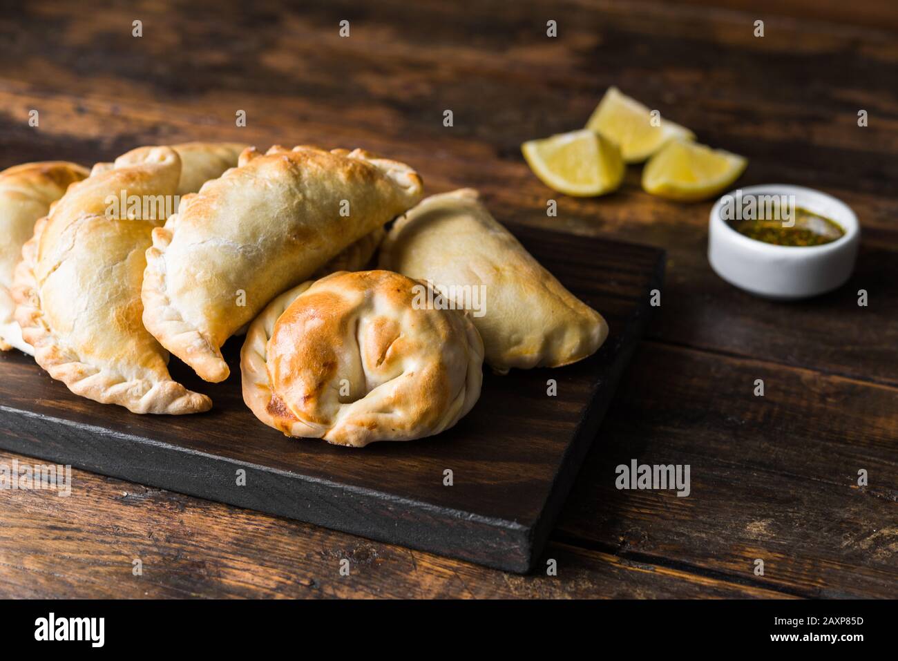 Traditional baked Argentine empanadas savoury pastries with beef ...