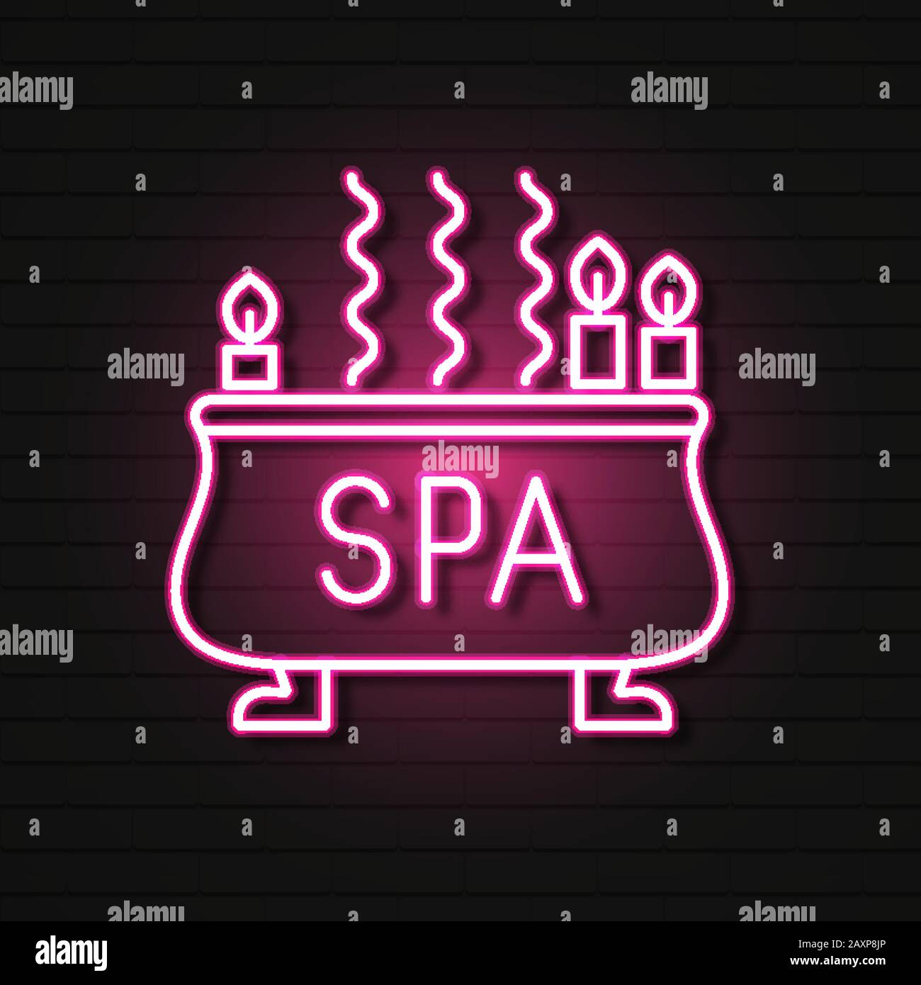 Spa Treatment Neon Icon. Vector Isolated Illustration Stock Vector ...