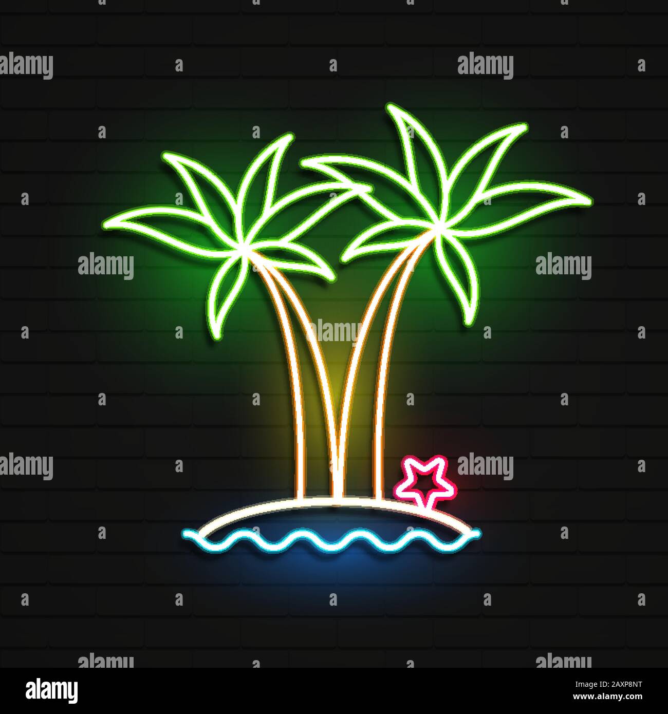 Summer Beach Neon Sign. Neon Sign, Bright Signboard Stock Vector Image ...