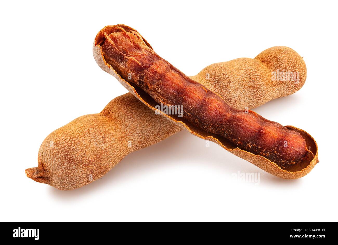 open tamarind path isolated on white Stock Photo - Alamy