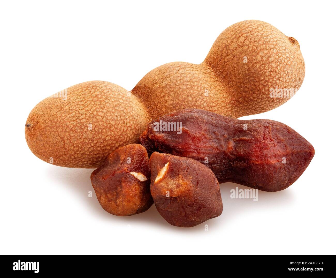 open tamarind path isolated on white Stock Photo - Alamy