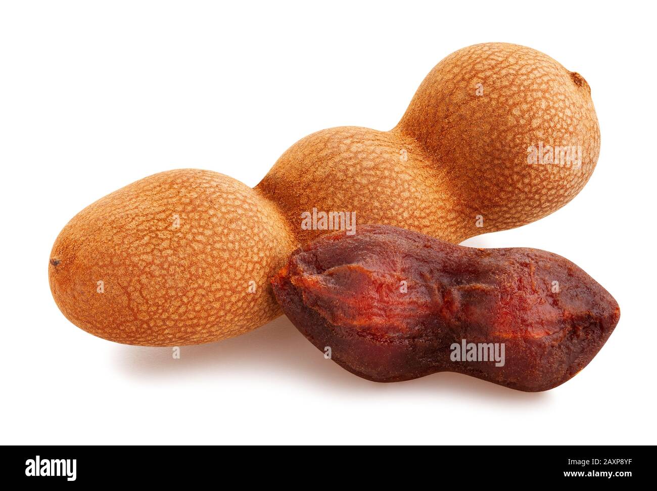 open tamarind path isolated on white Stock Photo - Alamy