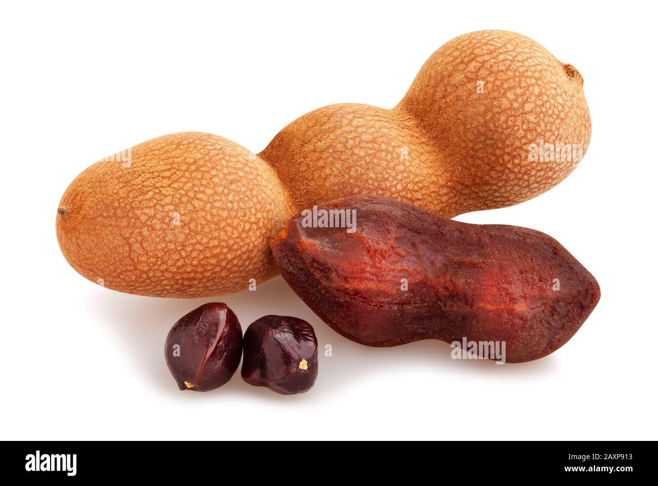 open tamarind path isolated on white Stock Photo - Alamy