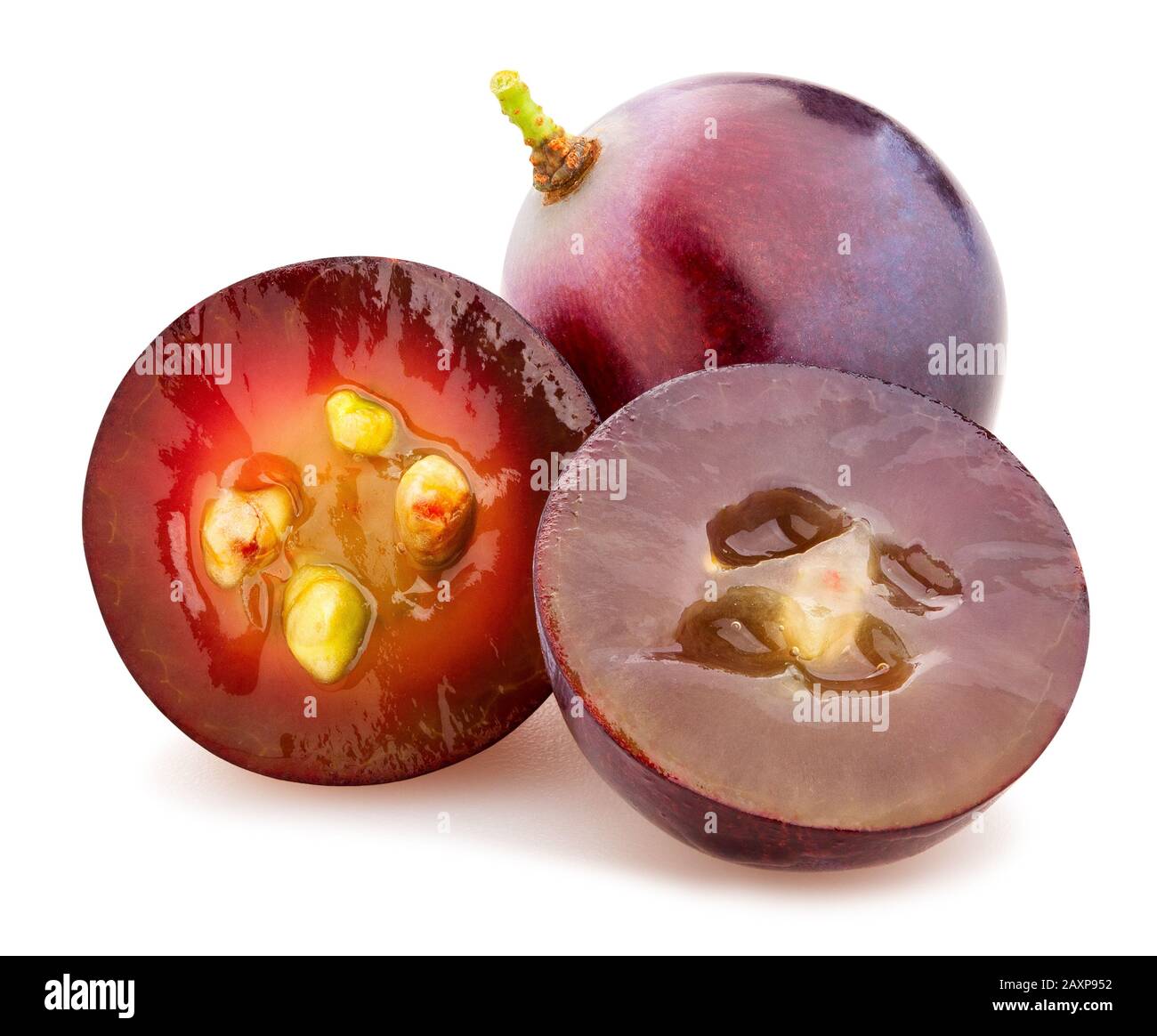 sliced blue grapes path isolated on white Stock Photo - Alamy