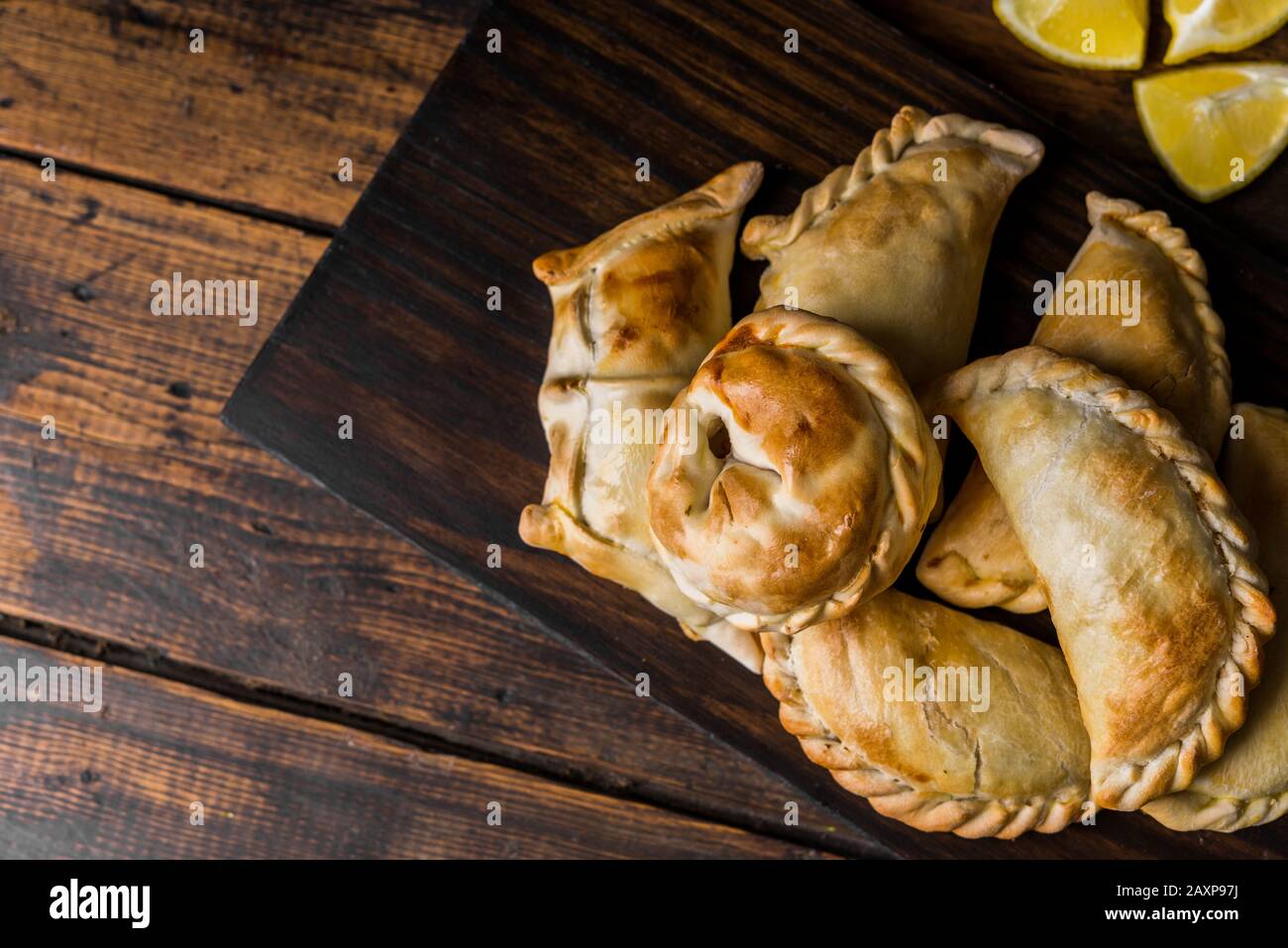 Traditional baked Argentine empanadas savoury pastries with beef ...
