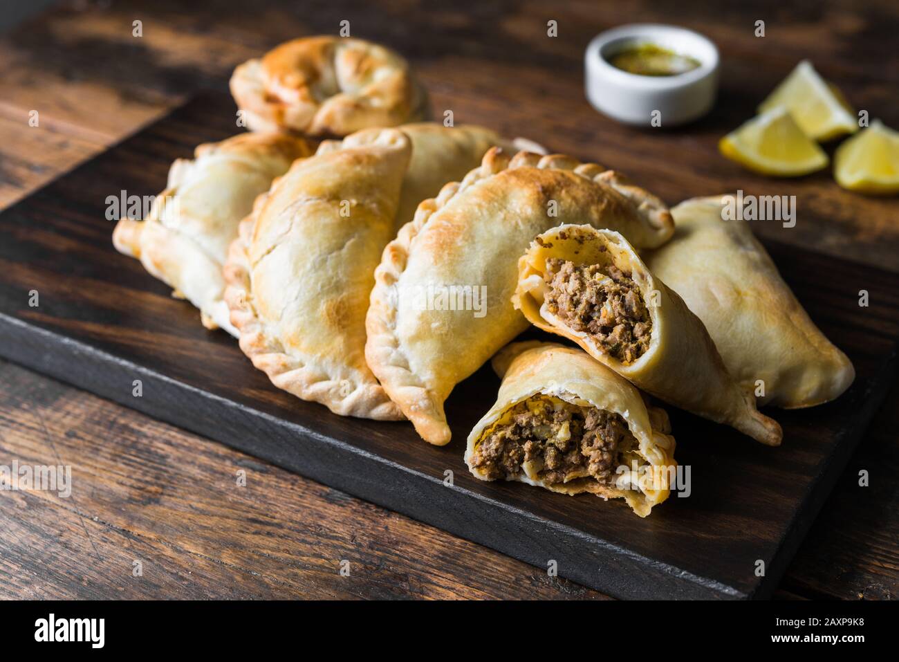 Traditional baked Argentine empanadas savoury pastries with beef ...