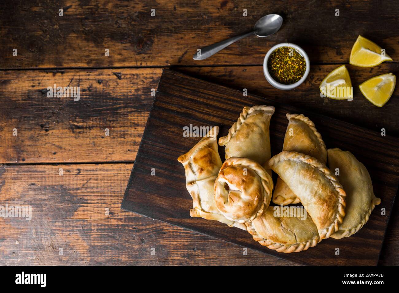 Traditional baked Argentine empanadas savoury pastries with beef ...