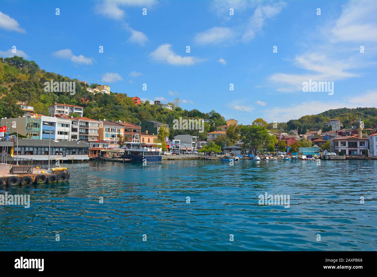 The waterfront of the Beykoz district on the Asian shore of Istanbul ...